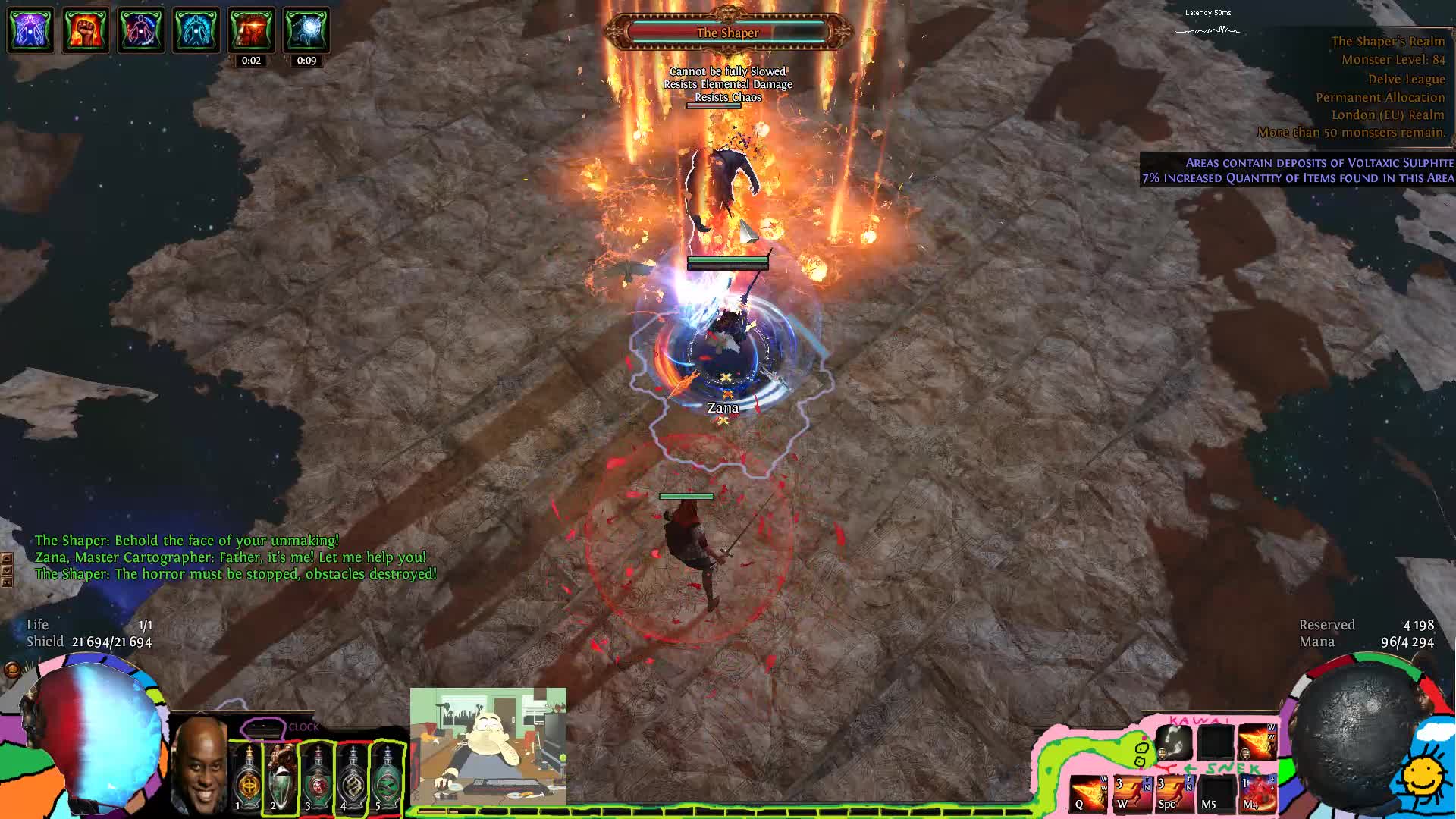 master of worms casually tanking shaper bullet hell : pathofexile