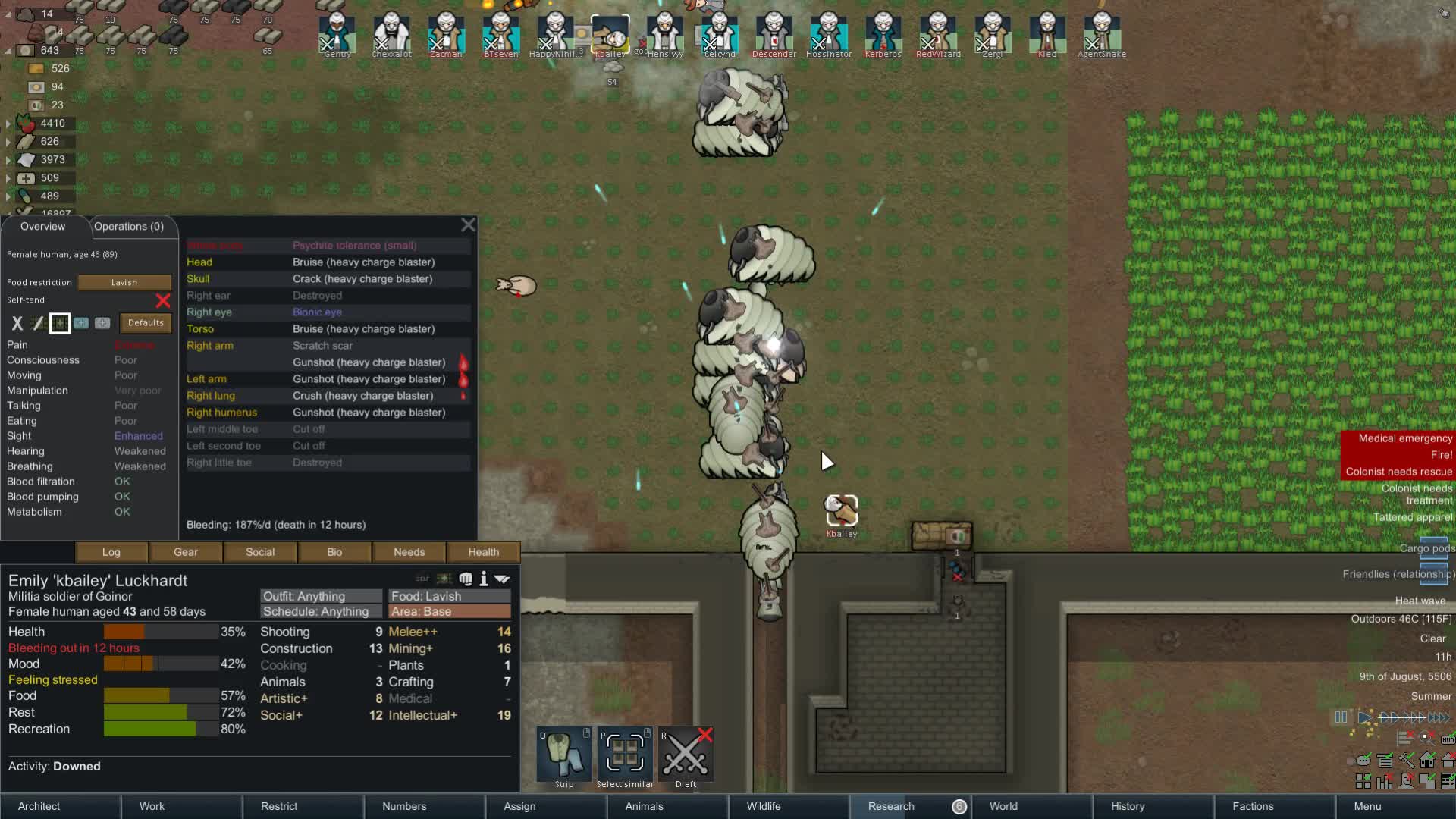 Apparently centipedes with charge blasters can execute downed colonists ...